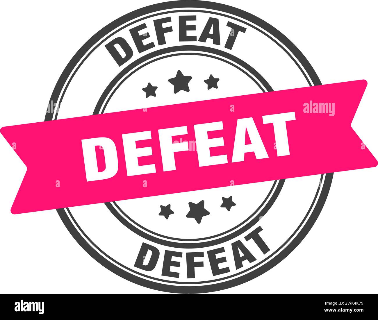 defeat stamp. defeat round sign. label on transparent background Stock ...