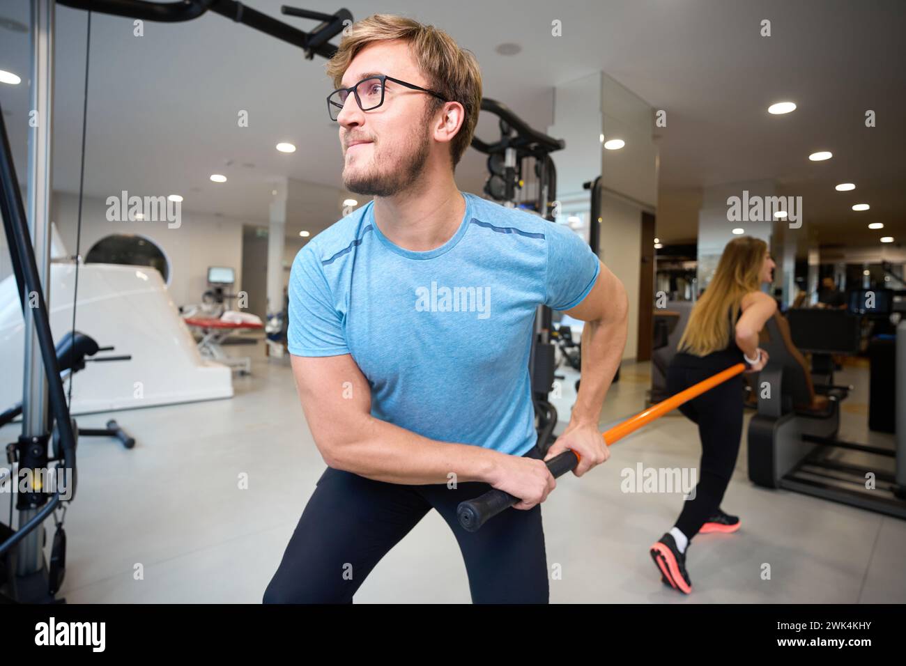 Caucasian woman doing special exercises hi-res stock photography and ...