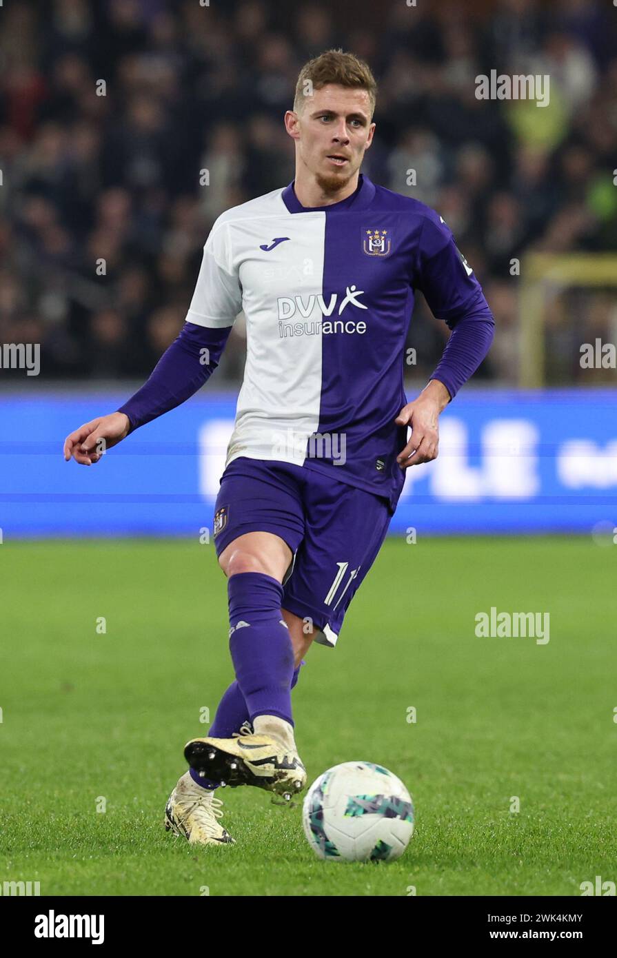 Brussels, Belgium. 18th Feb, 2024. Anderlecht's Thorgan Hazard pictured ...