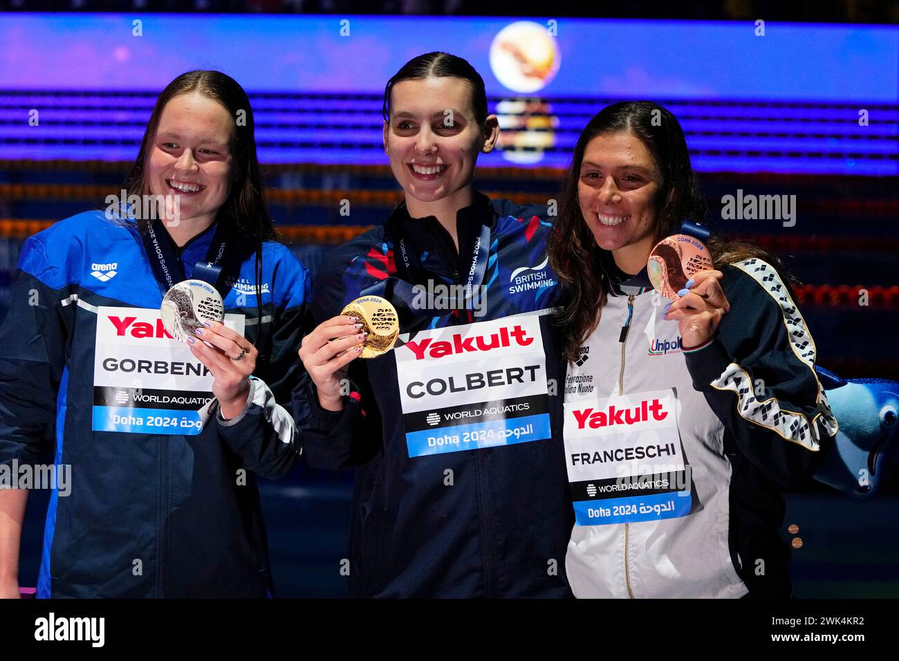 Silver medalist Anastasia Gorbenko of Israel, gold medalist Freya ...