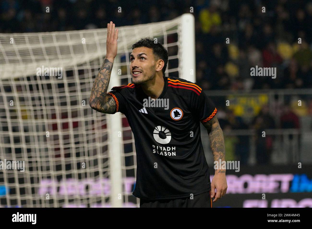 Roma's Leandro Paredes celebrates scoring during the Serie A soccer ...