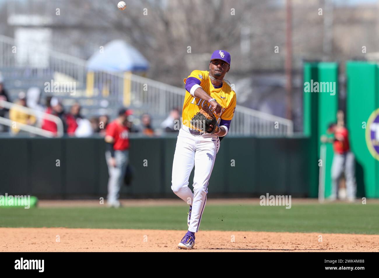 Baton Rouge, LA, USA. 18th Feb, 2024. LSU shortstop Michael Braswell ...