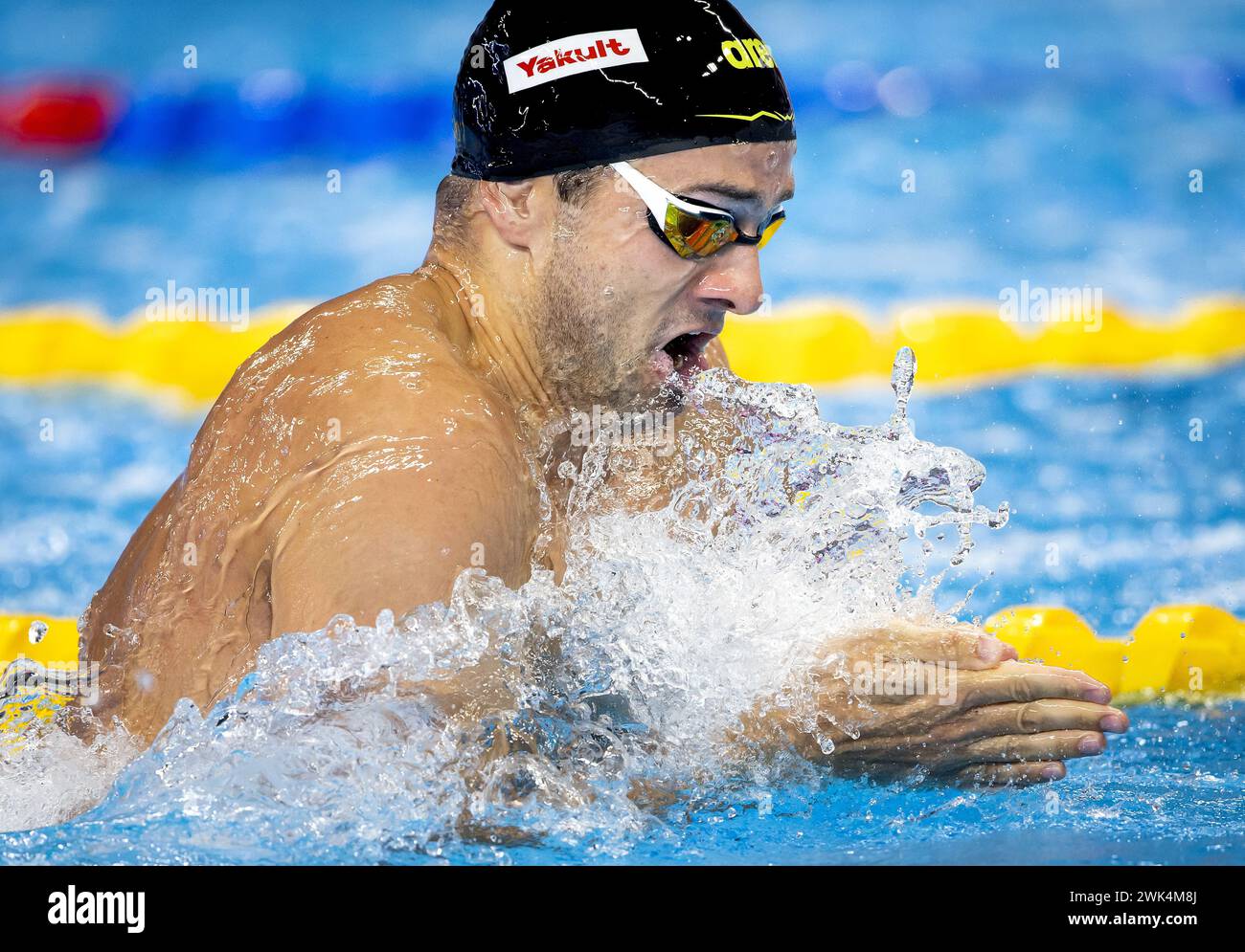 DOHA - Arno Kamminga in action in the men's 4 x 100 medley during the ...