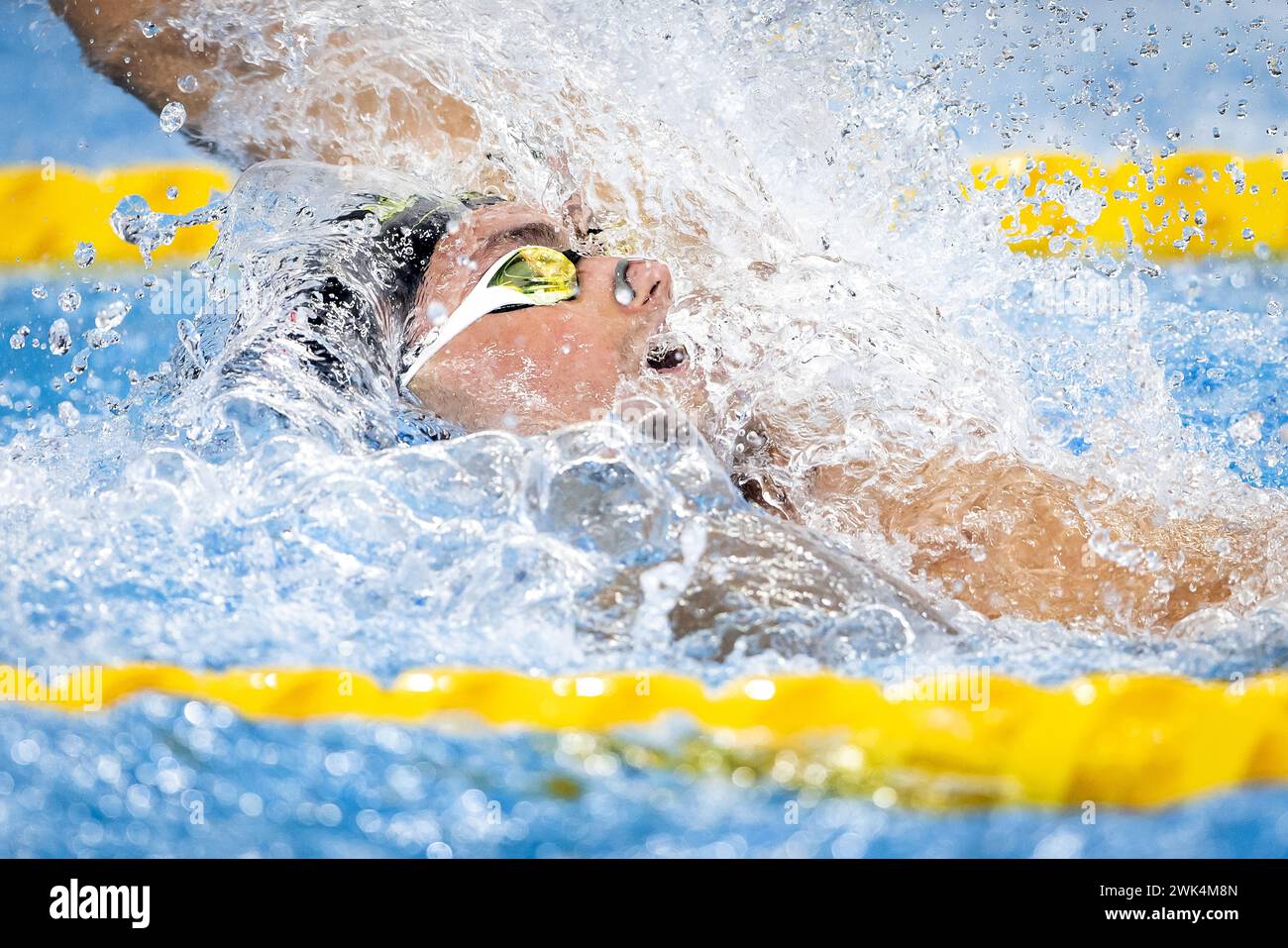 DOHA - Kai van Westering in action in the men's 4 x 100 medley during ...