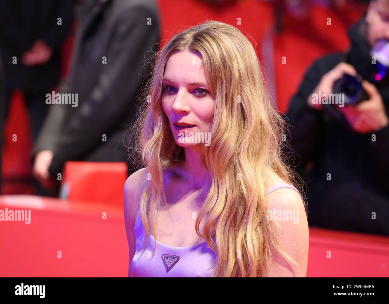 Berlin, Germany, 18th February 2024, Lilith Stangenberg arriving on the red carpet for the film ...