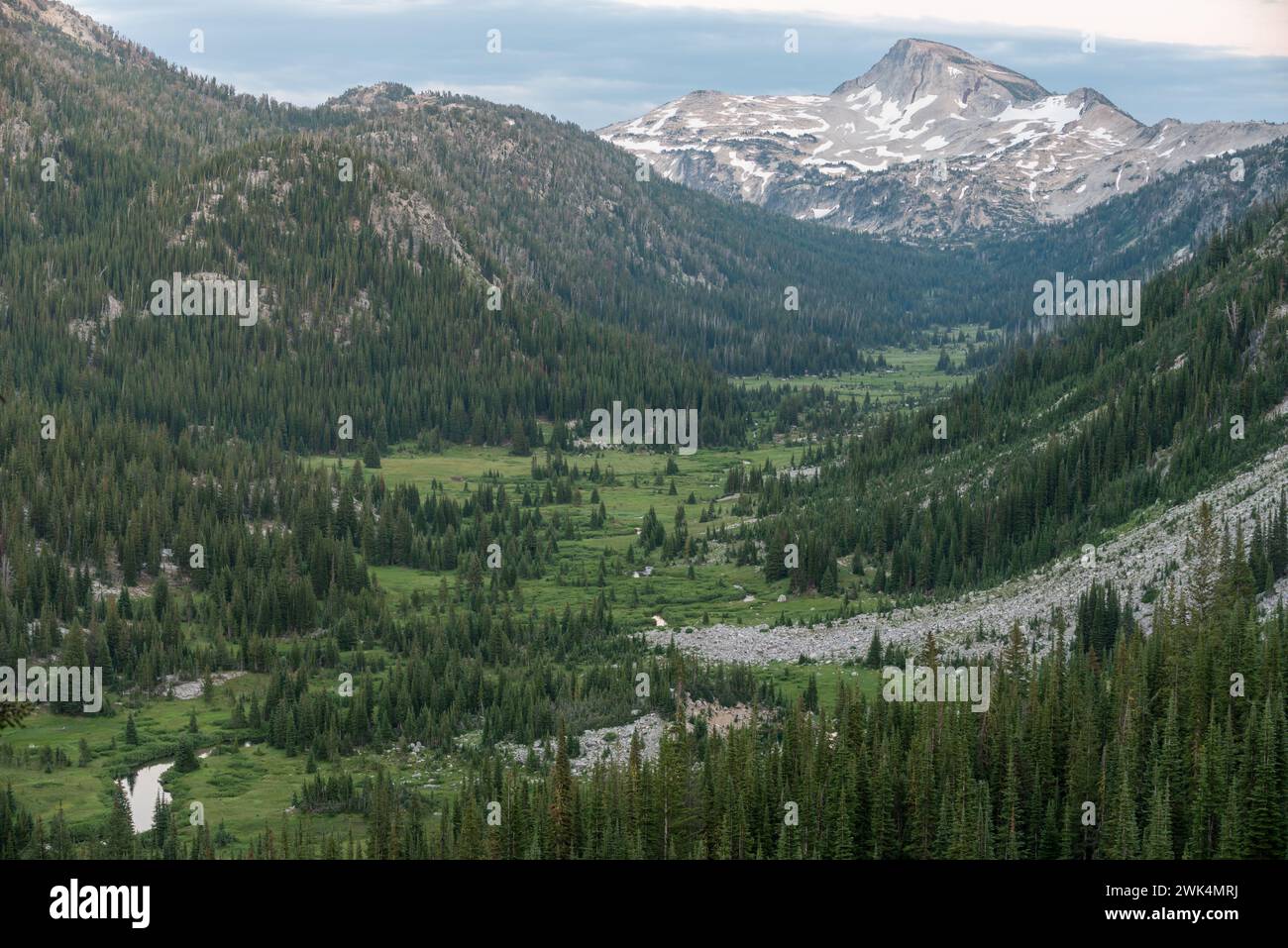 The glacially carved valley of East Fk. of the Lostine River, Eagle Cap ...