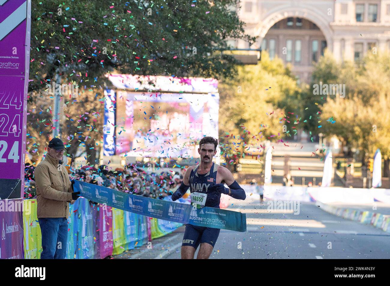 Austin, Texas, USA. February 18, 2024: John Bowers (18655) takes the ...