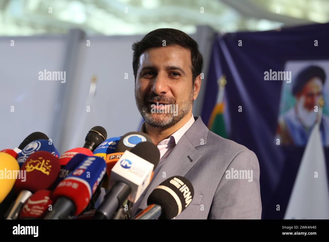 Tehran, Iran. 18th Feb, 2024. HADI TAHAN NAZIF the spokesman for the ...