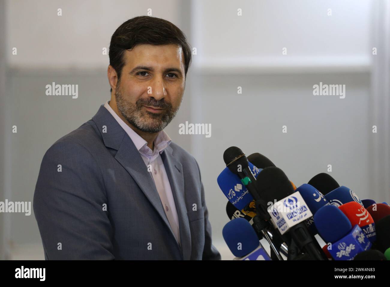 Tehran, Iran. 18th Feb, 2024. HADI TAHAN NAZIF the spokesman for the ...