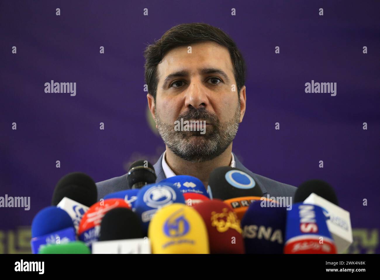 Tehran, Iran. 18th Feb, 2024. HADI TAHAN NAZIF the spokesman for the ...