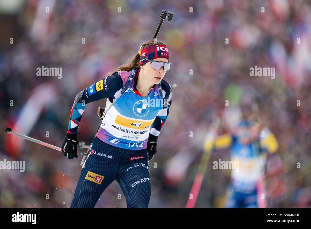 Ida Lien of, Norway. , . competes in women's 4 x 6 km Relay during the ...