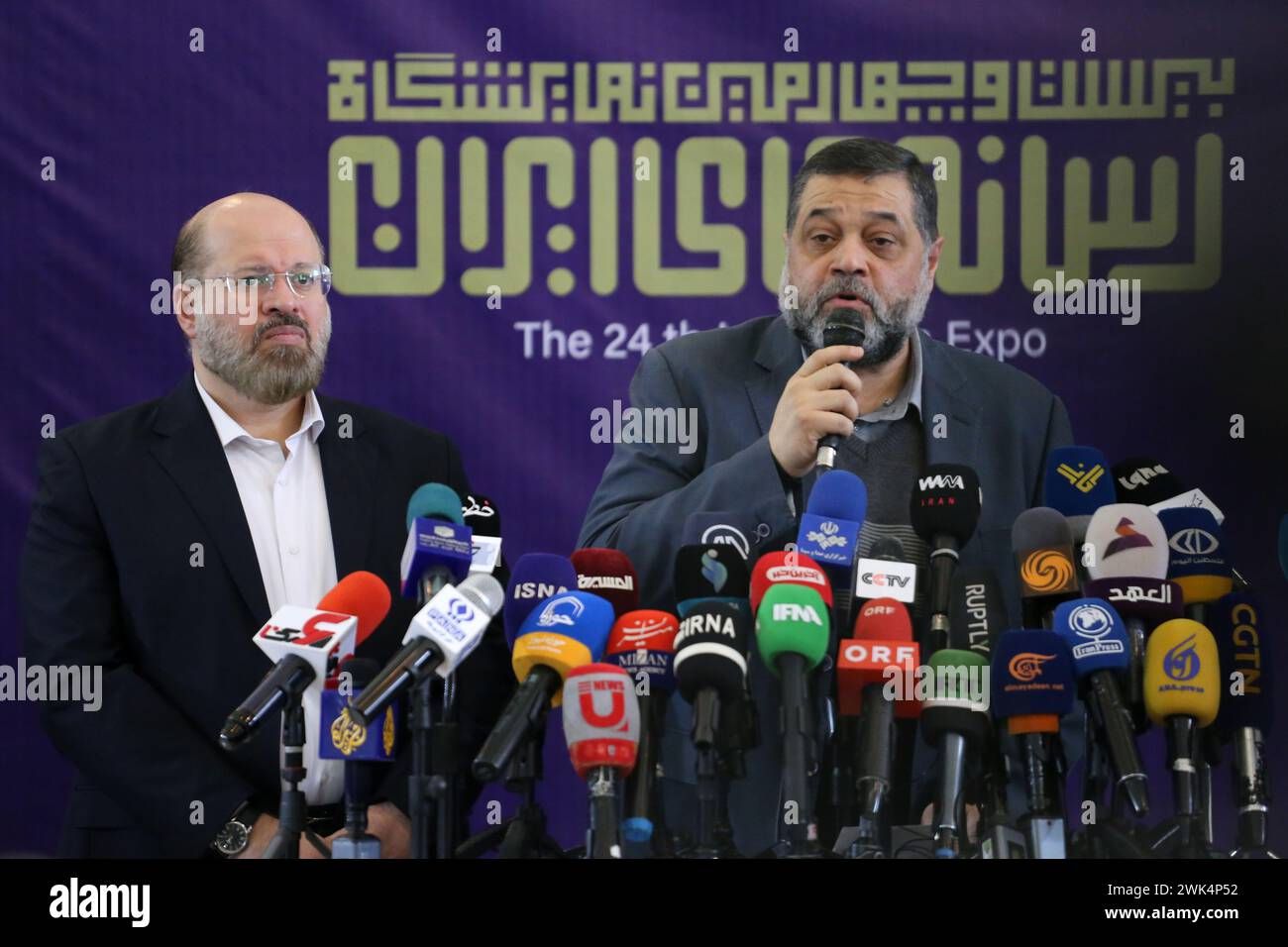Tehran, Iran. 18th Feb, 2024. OSAMA HAMDAN (R) Senior Hamas official ...