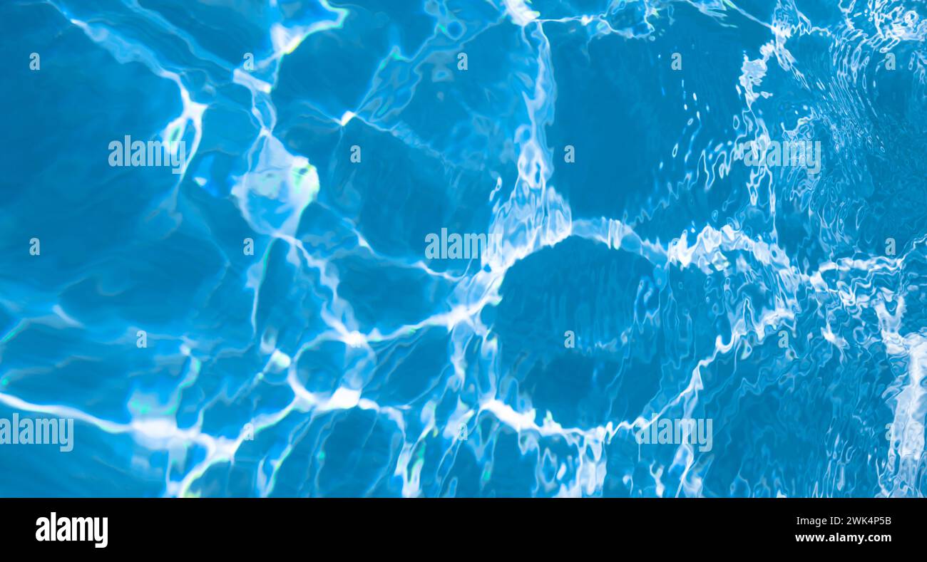 turquoise color background of swimming pool water with ripples in ...
