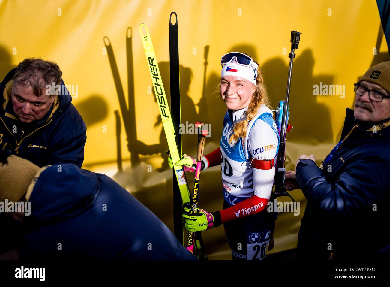 Czech Marketa Davidova after the Women's mass start race - 12.5 km ...