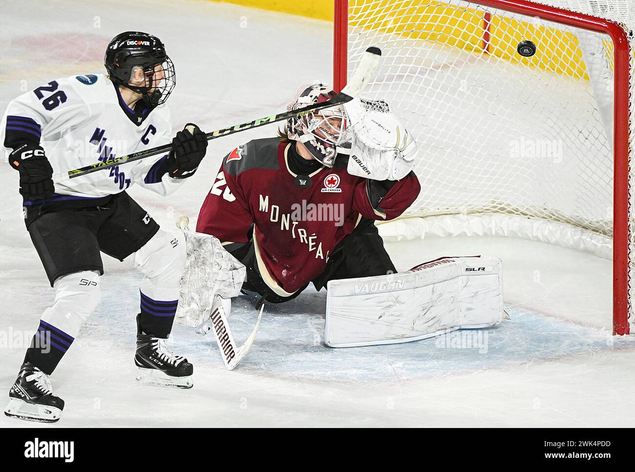 Minnesota's Kendall Coyne Schofield (26) scores against Montreal ...