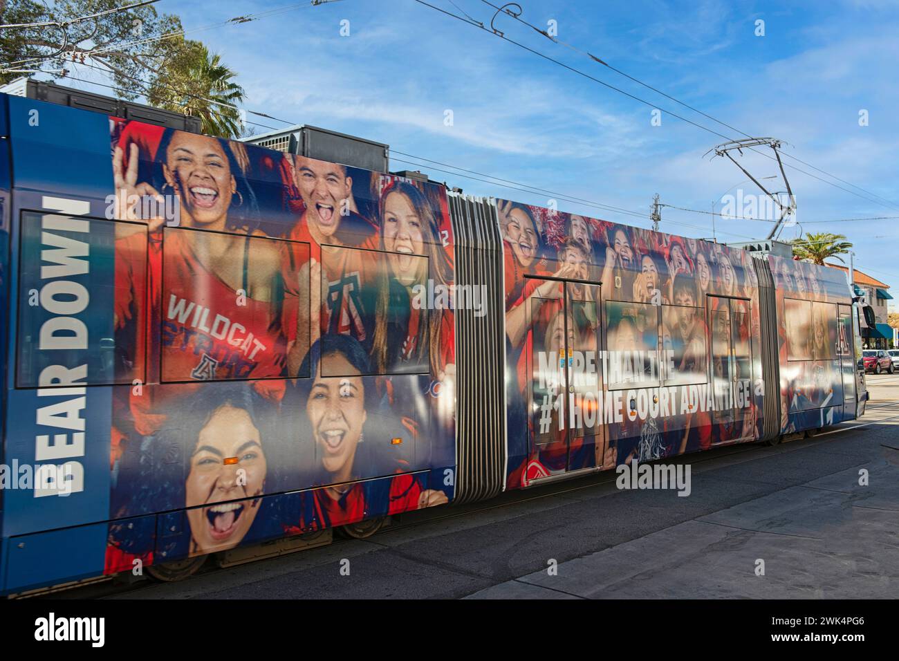 Sun Link Streetcar on University Blvd outside the University of Arizona ...