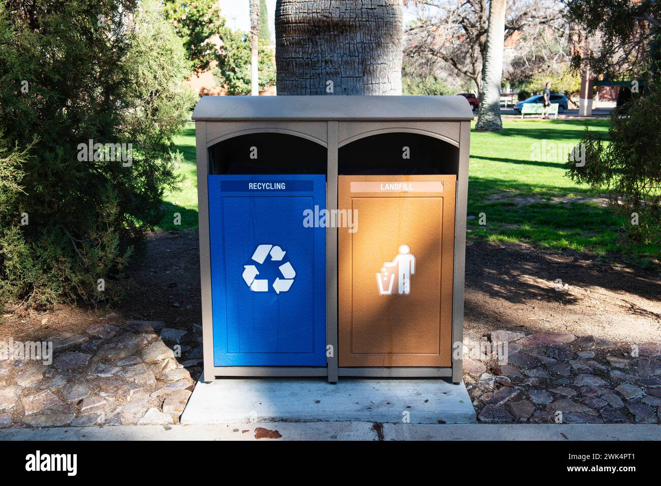 Colored Recycle bins on the University of Arizona Campus in Tucson AZ ...