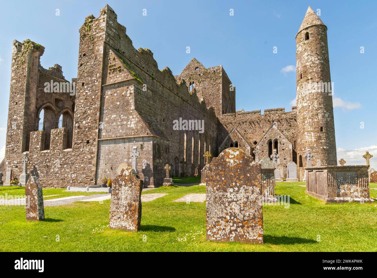 Ireland County Tipperary Cashel The Rock of Cashel Round Tower and ...