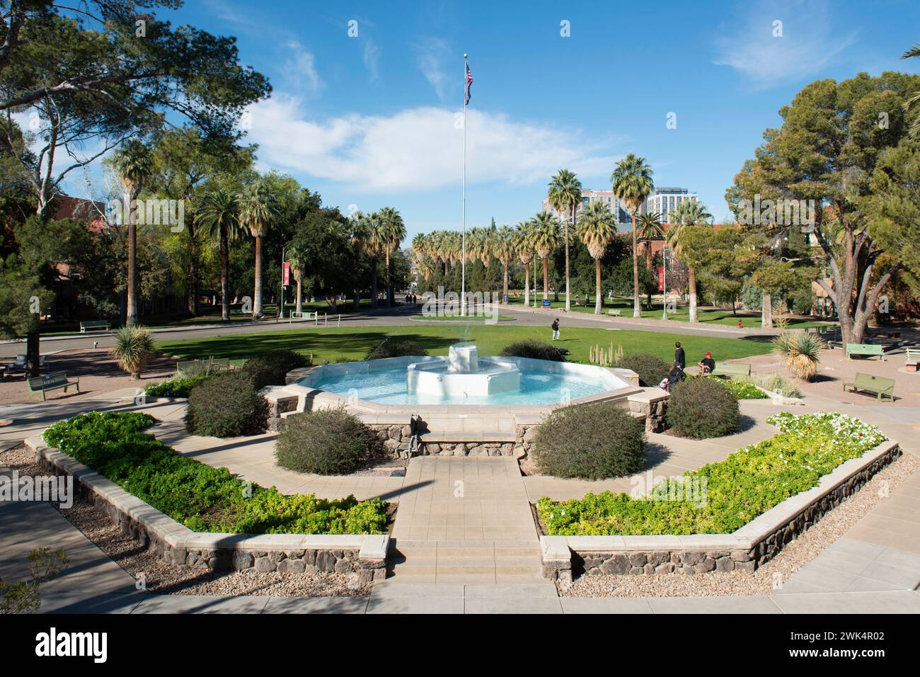 The fountain outside the front of the Old Main buildingfacing West, the ...