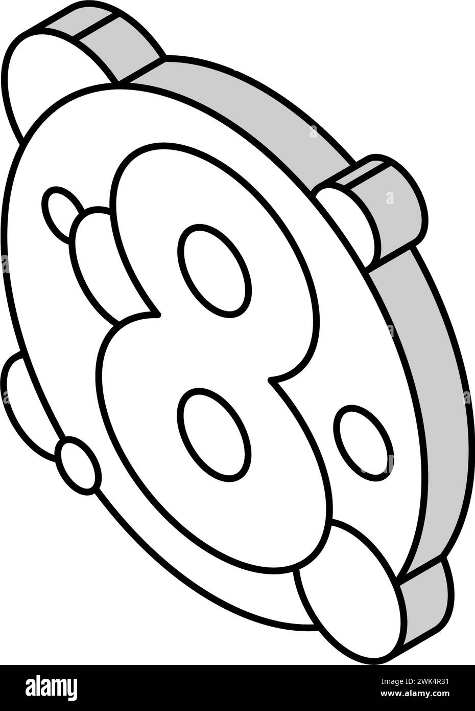 eighth number isometric icon vector illustration Stock Vector Image ...