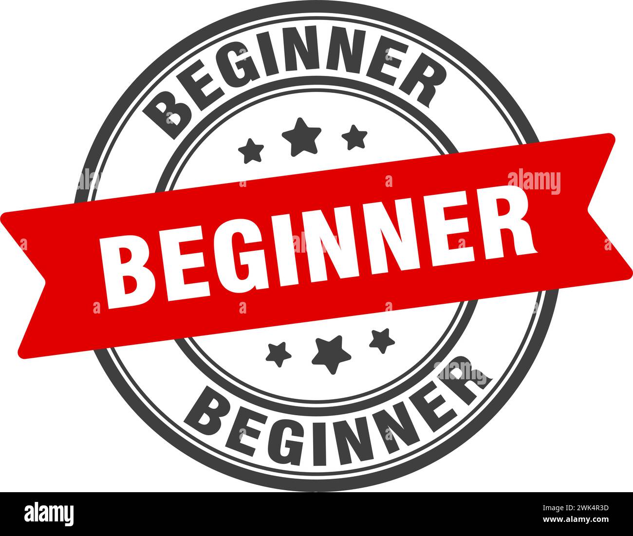 beginner stamp. beginner round sign. label on transparent background ...