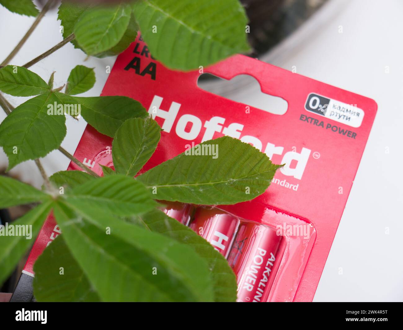 Hofford AA Eneloop alkaline battery on a white background Stock Photo ...