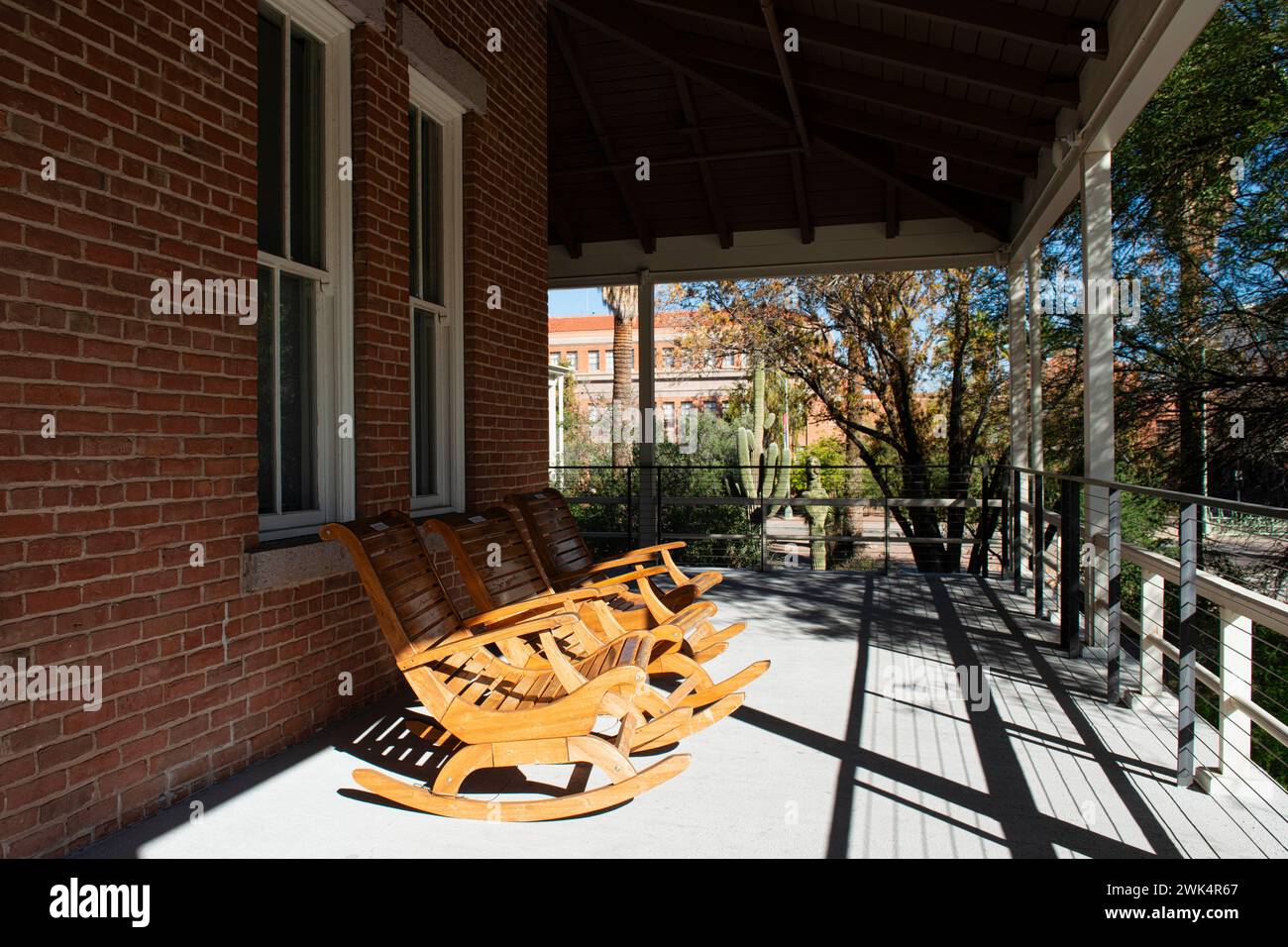 Three Rocking chairs on the porch of Old Main which once served as the ...