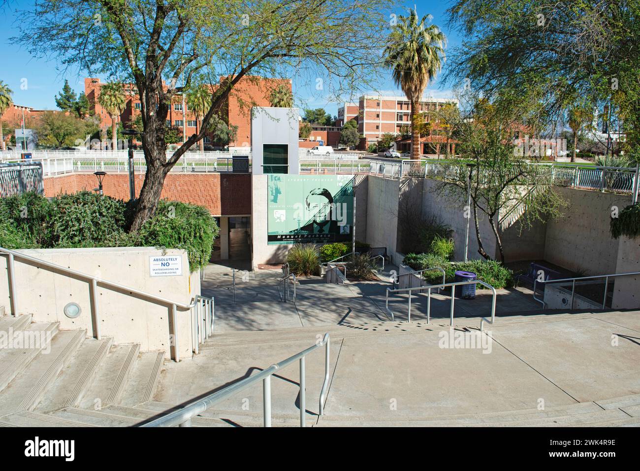 Entrance to the subterrainian Manuel Pacheco Integrated Learning Center ...