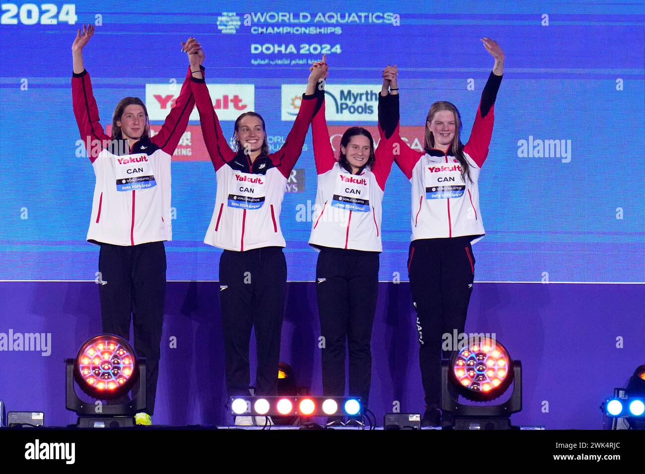 Team Canada stand on the podium after winning the bronze medal in the ...