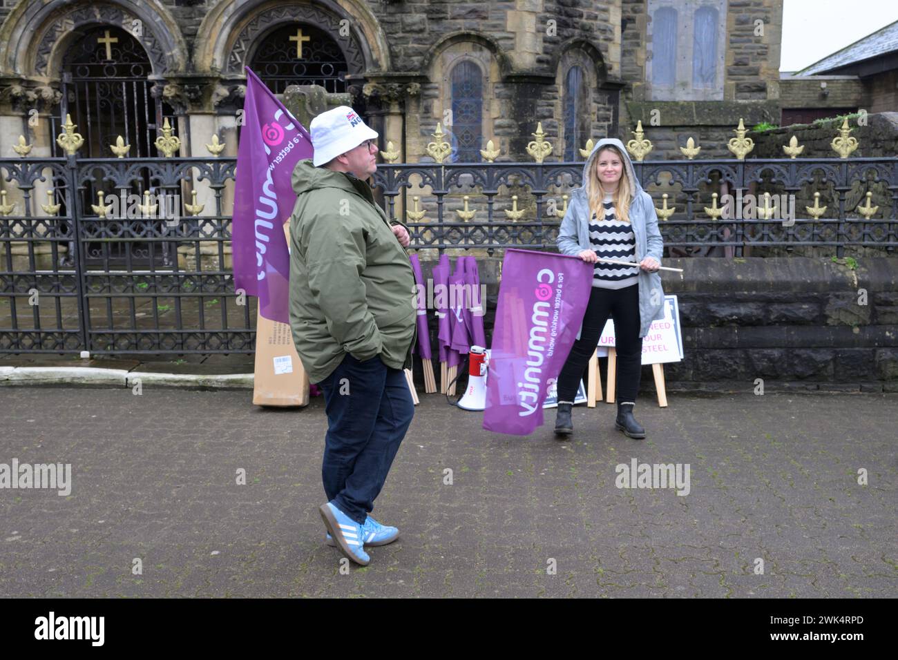 Unite Union protest to safeguard steel production in Port Talbot and ...