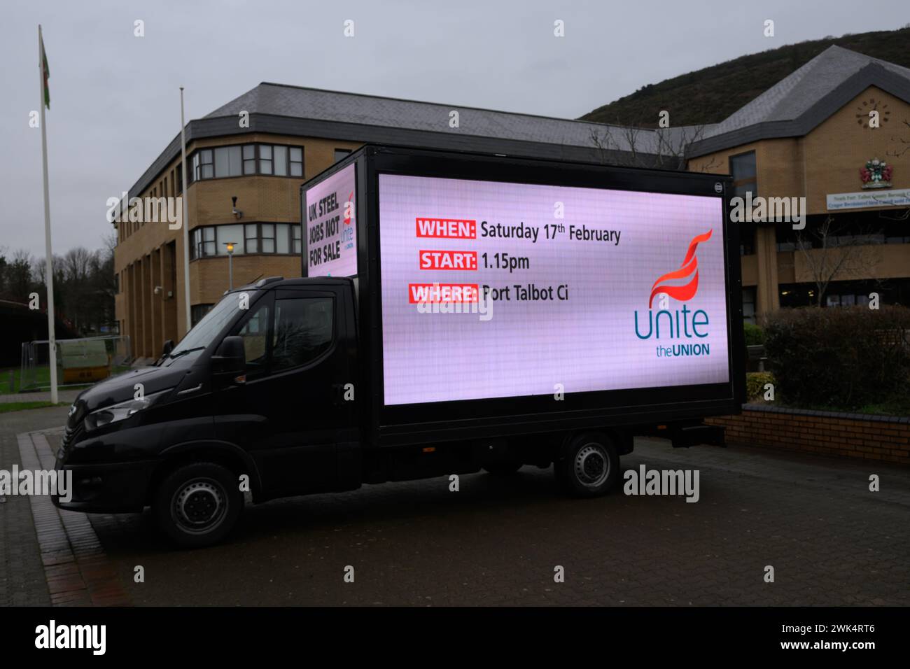 Unite Union protest to safeguard steel production in Port Talbot and ...