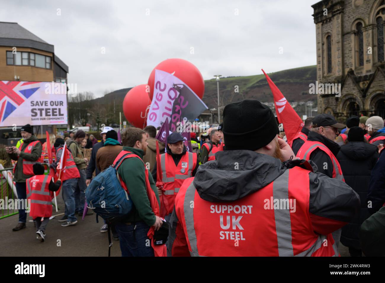 Unite Union protest to safeguard steel production in Port Talbot and ...