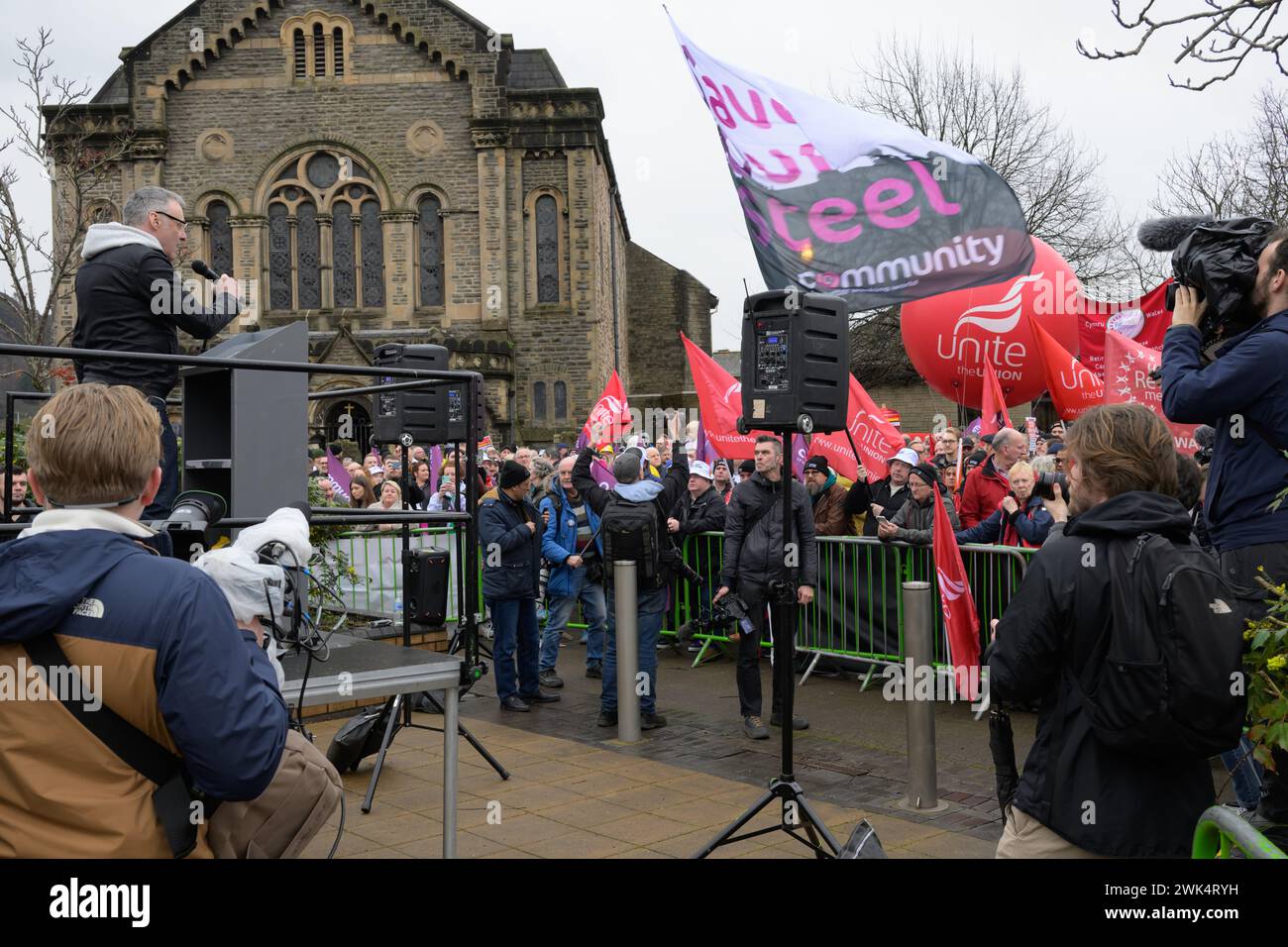Unite Union protest to safeguard steel production in Port Talbot and ...