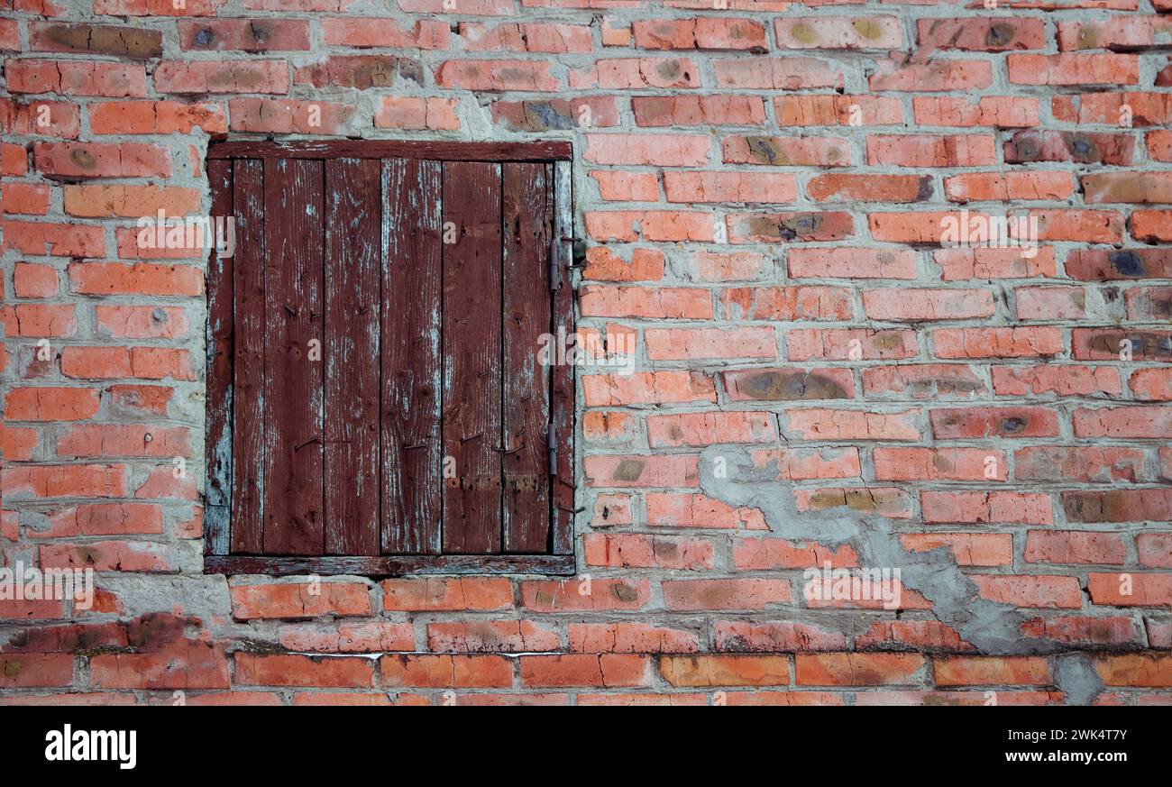 The texture of an old brick wall with natural defects. Scratches ...