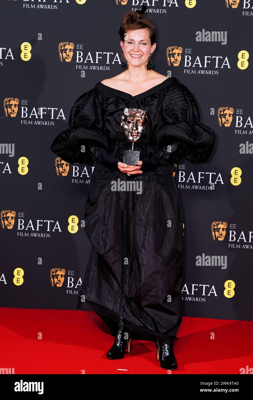 Holly Waddington in the press room after winning the Costume Design award for Poor Things during ...