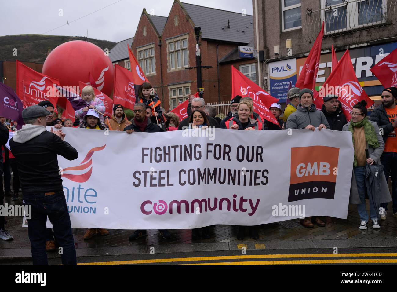 Unite Union protest to safeguard steel production in Port Talbot and ...