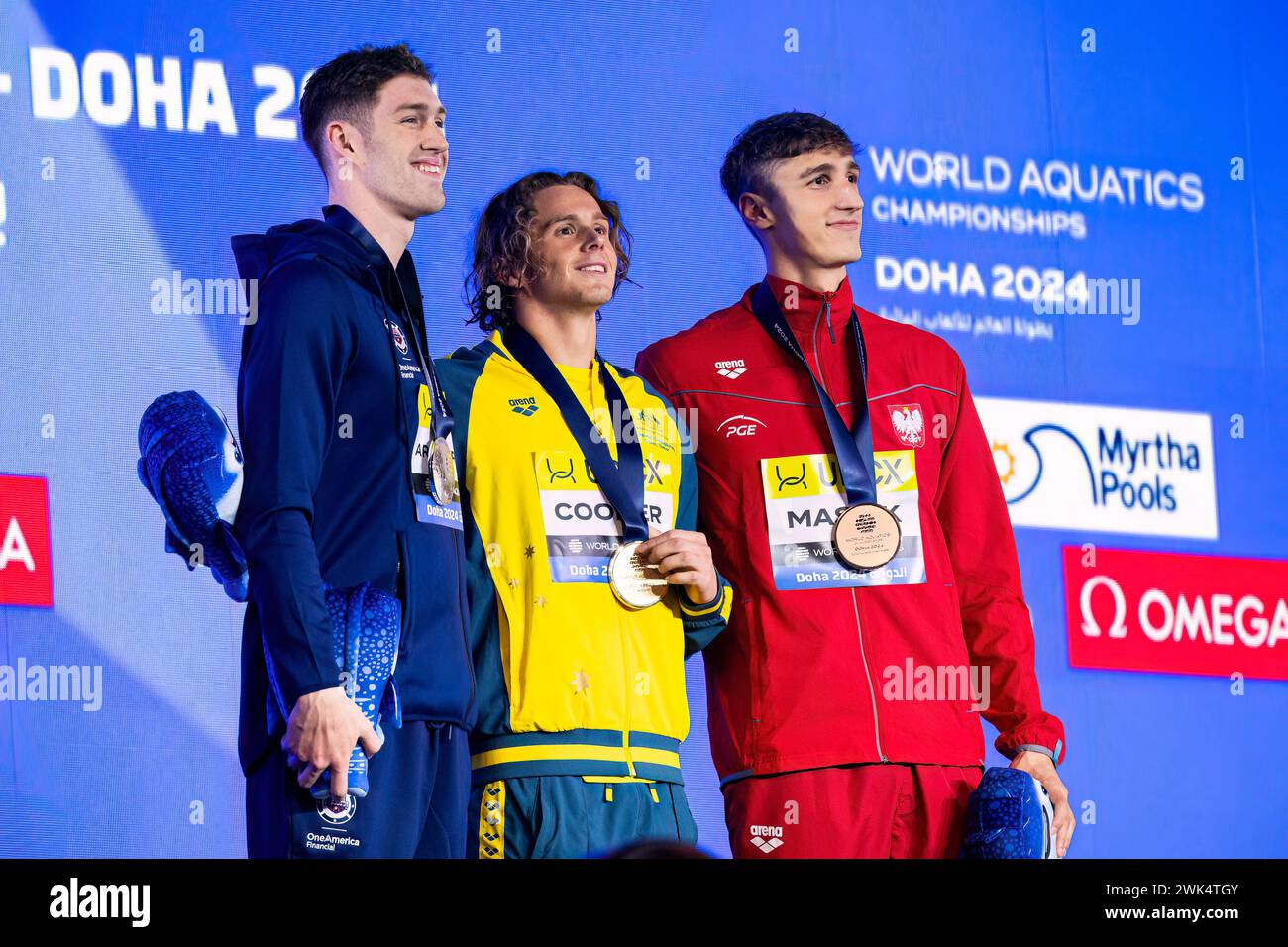Doha, Qatar. 18th Feb, 2024. Isaac Cooper of Australia, gold, Hunter ...