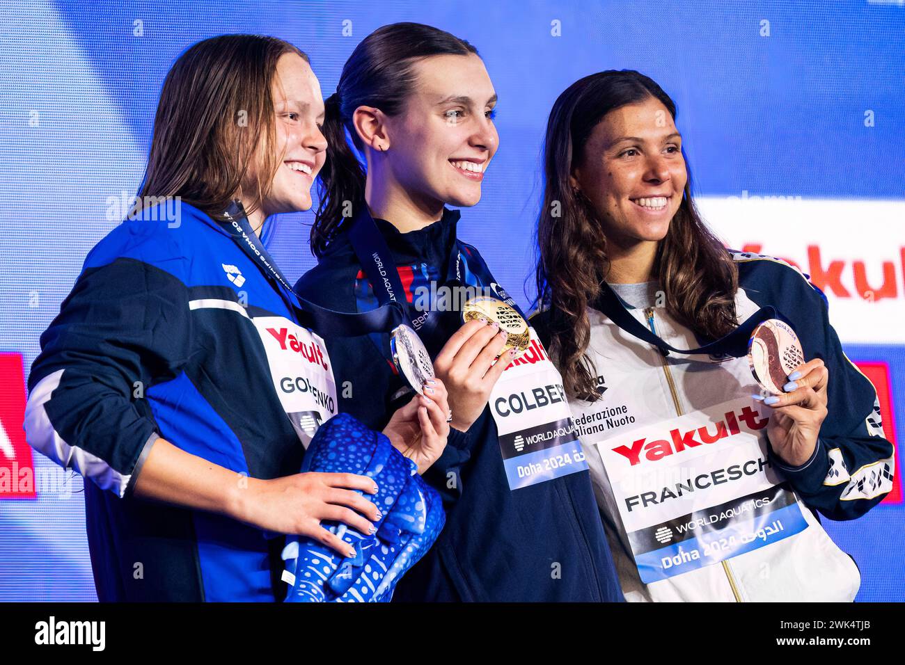 Doha, Qatar. 18th Feb, 2024. Sara Franceschi of Italy, Anastasia ...