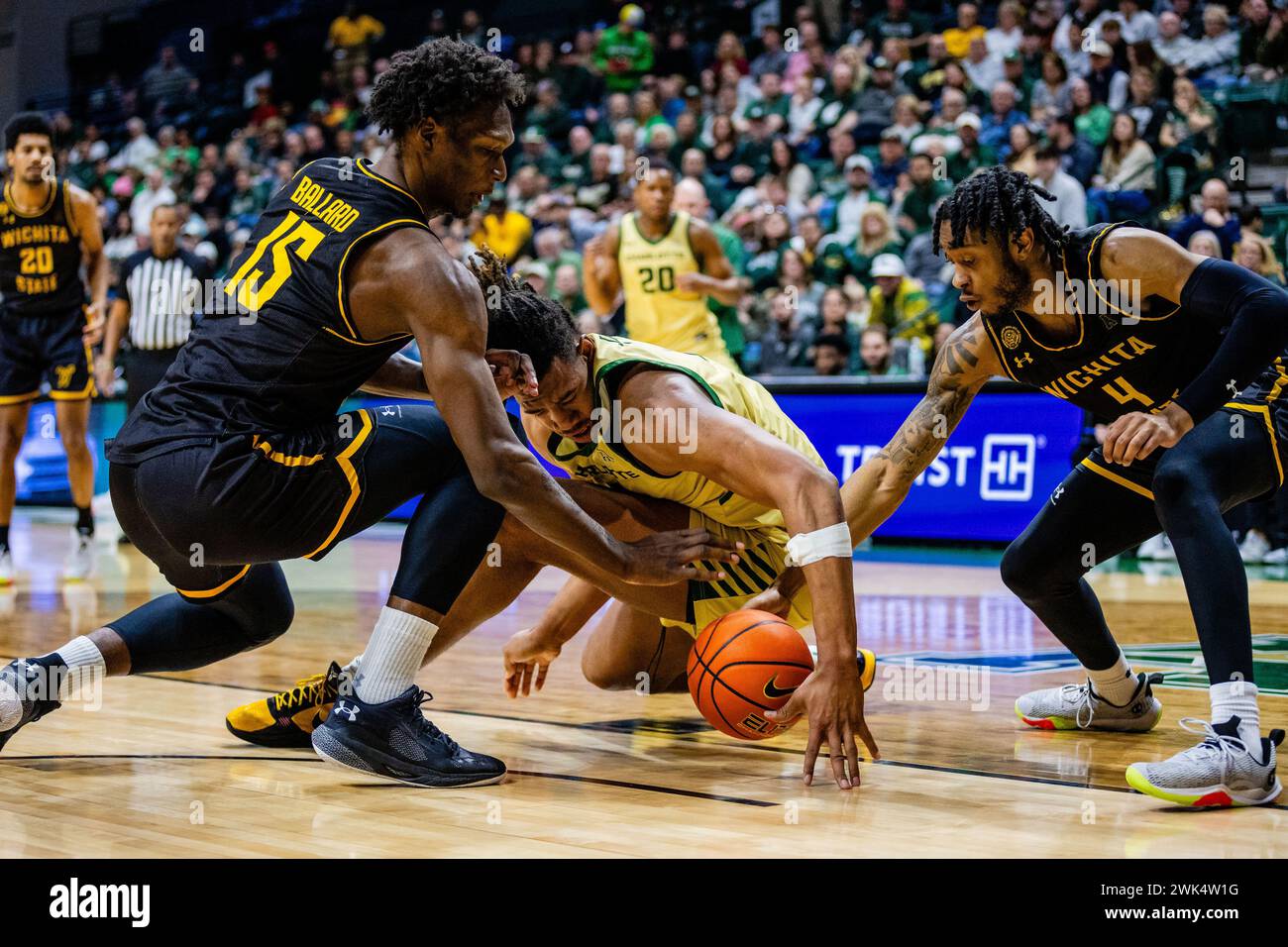 Charlotte, NC, USA. 18th Feb, 2024. Wichita State Shockers center ...