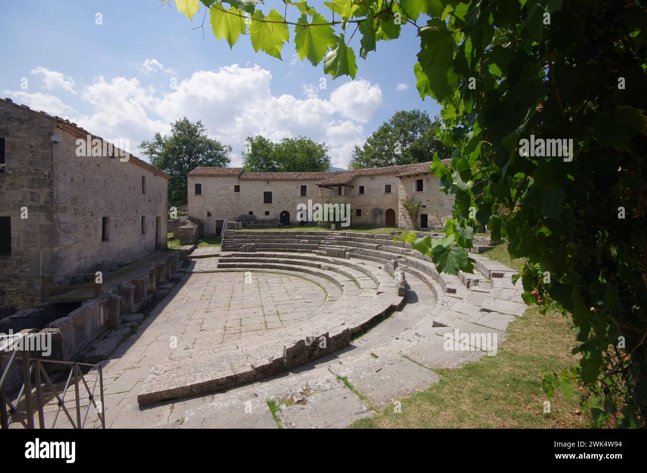 View of the theater in the archaeological site of Altilia located in ...