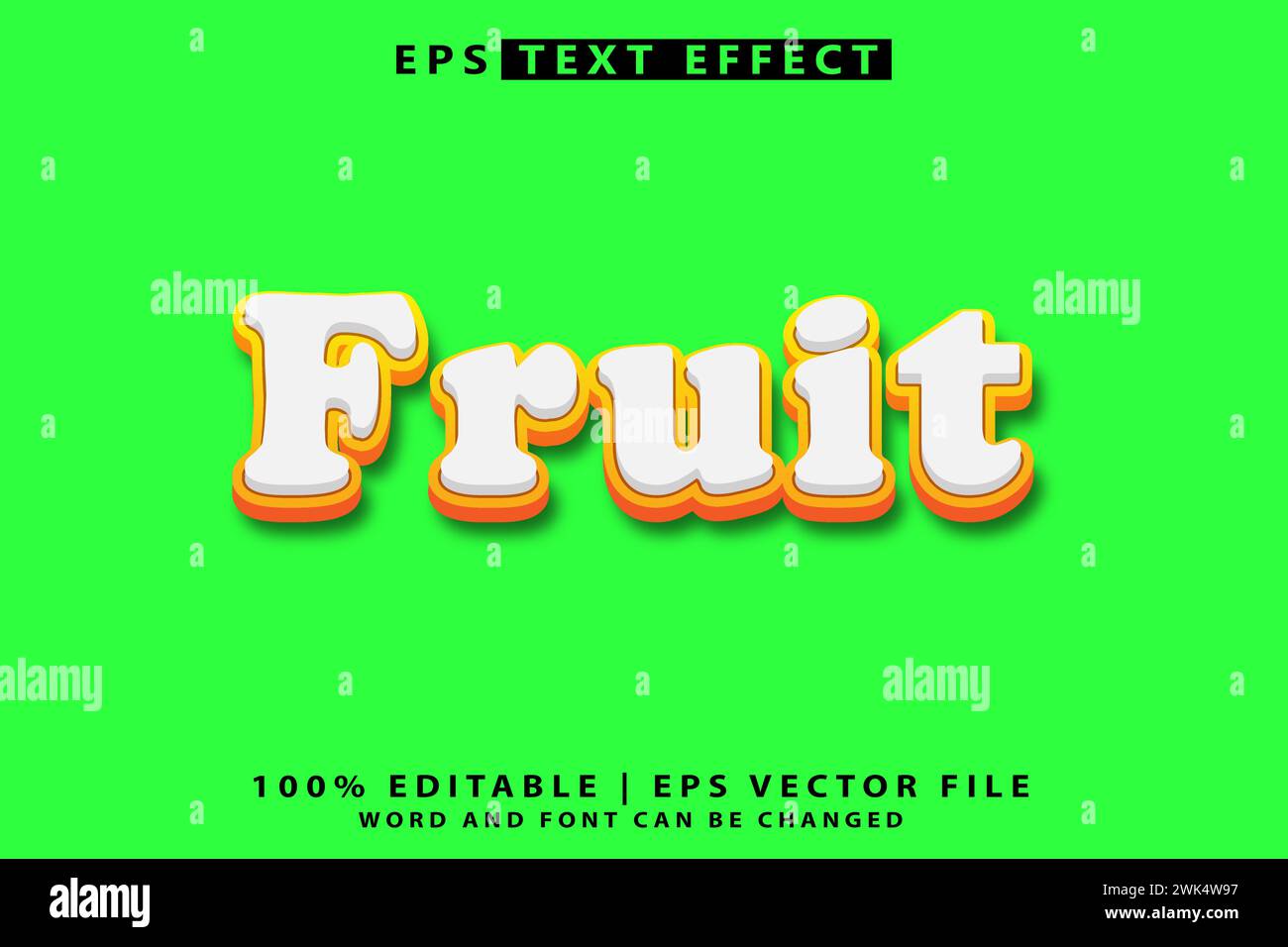 fruits 3d eps editable text effect Stock Vector Image & Art - Alamy