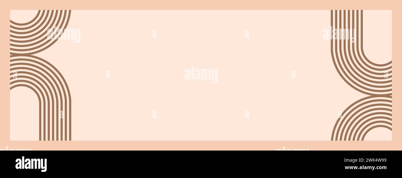 Minimalist geometric zen arches banner template with copy space for ...