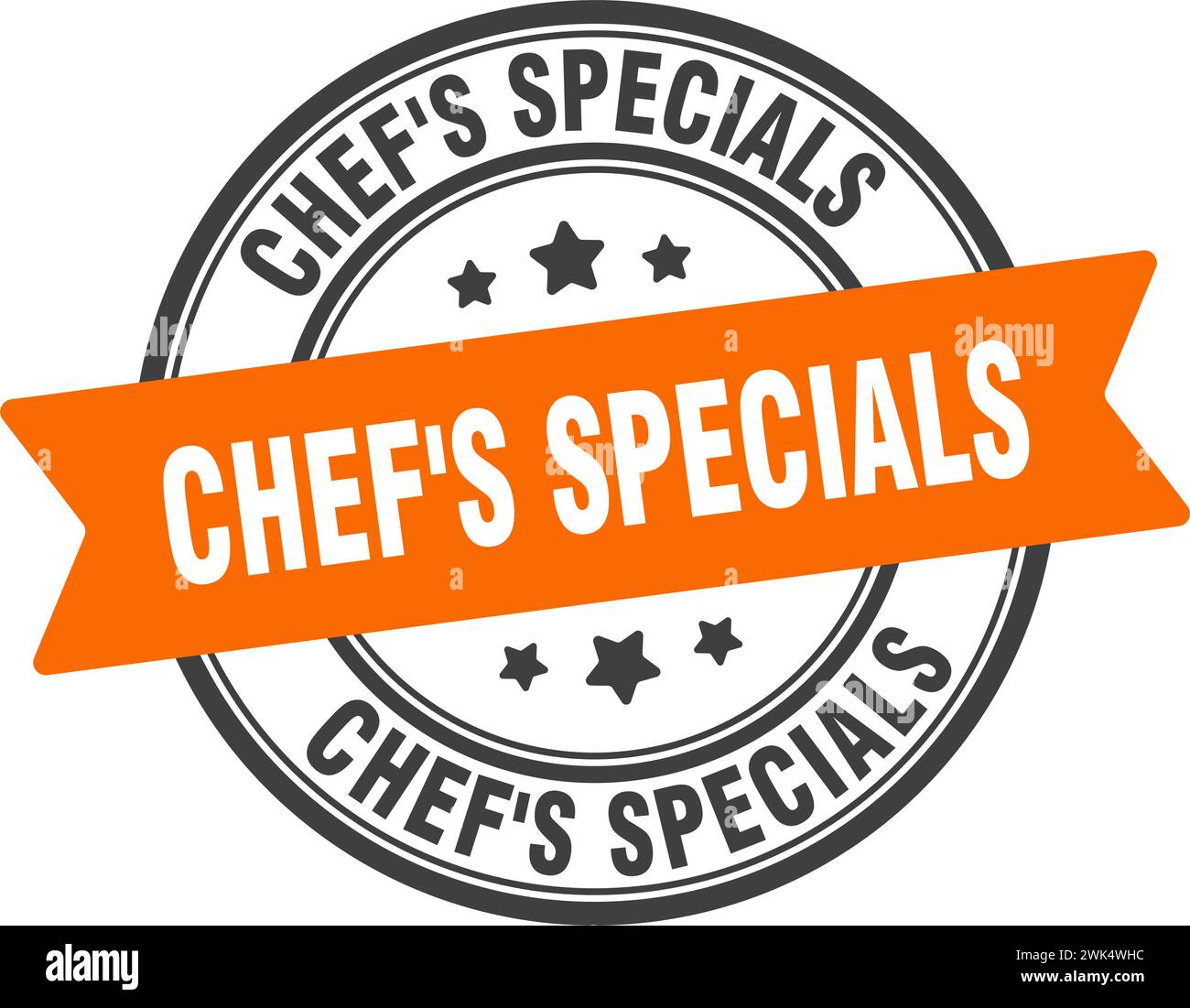 chef's specials stamp. chef's specials round sign. label on transparent ...