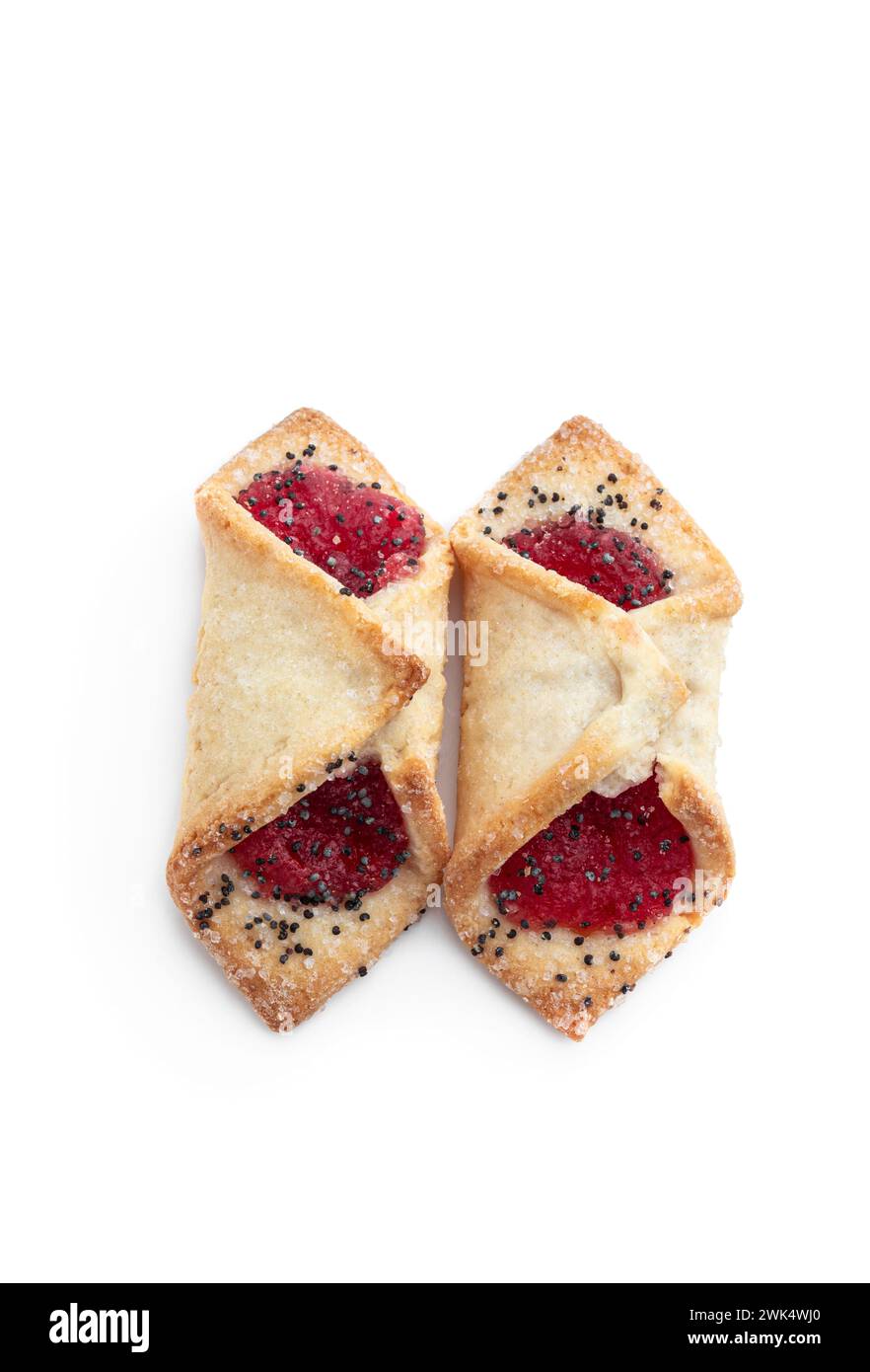 Mini biscuits filled with berry jam isolated on white background Stock ...