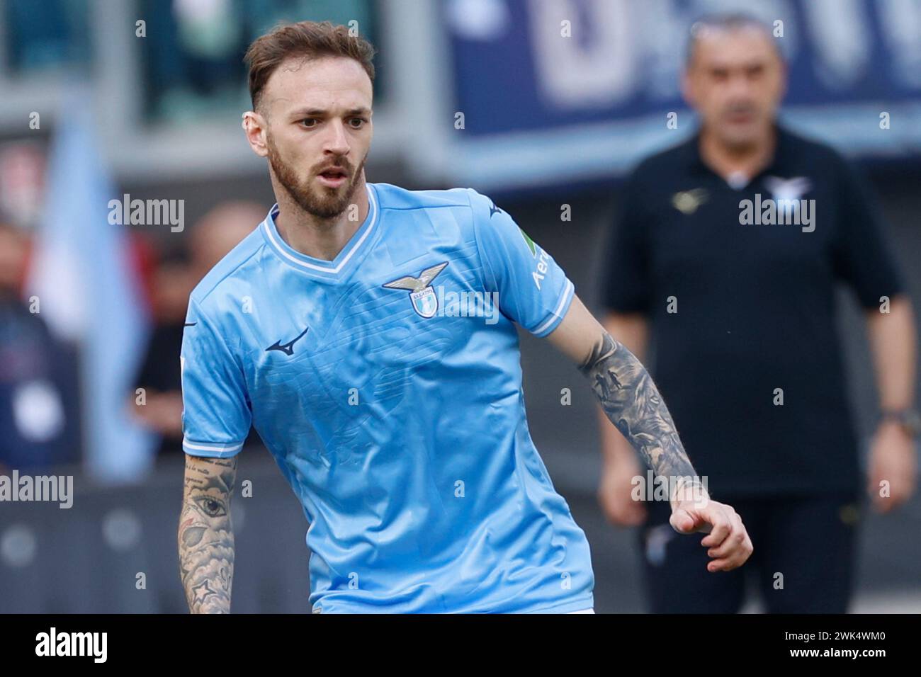 Manuel Lazzari of Lazio looks on during Serie A soccer match SS Lazio - Bologna FC Stadio ...