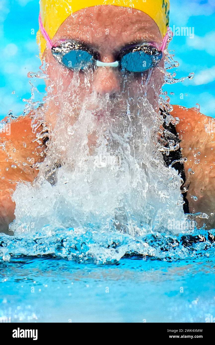 Abbey Harkin of Team Australia swims in the Women's 4x100m Medley Relay ...