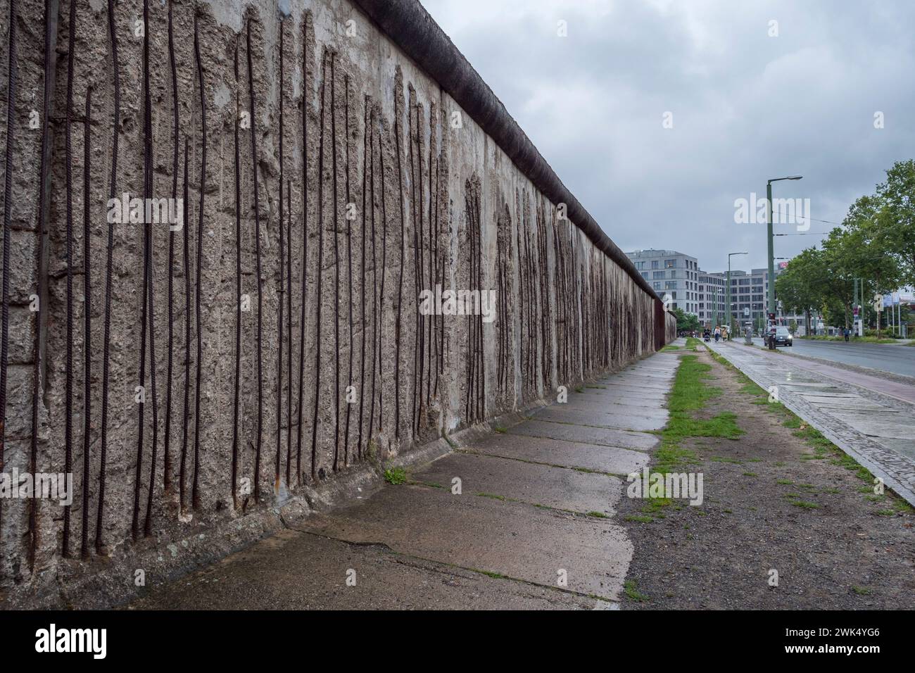 A preserved section of the Berlin Wall on Bernauer Straße in Berlin ...
