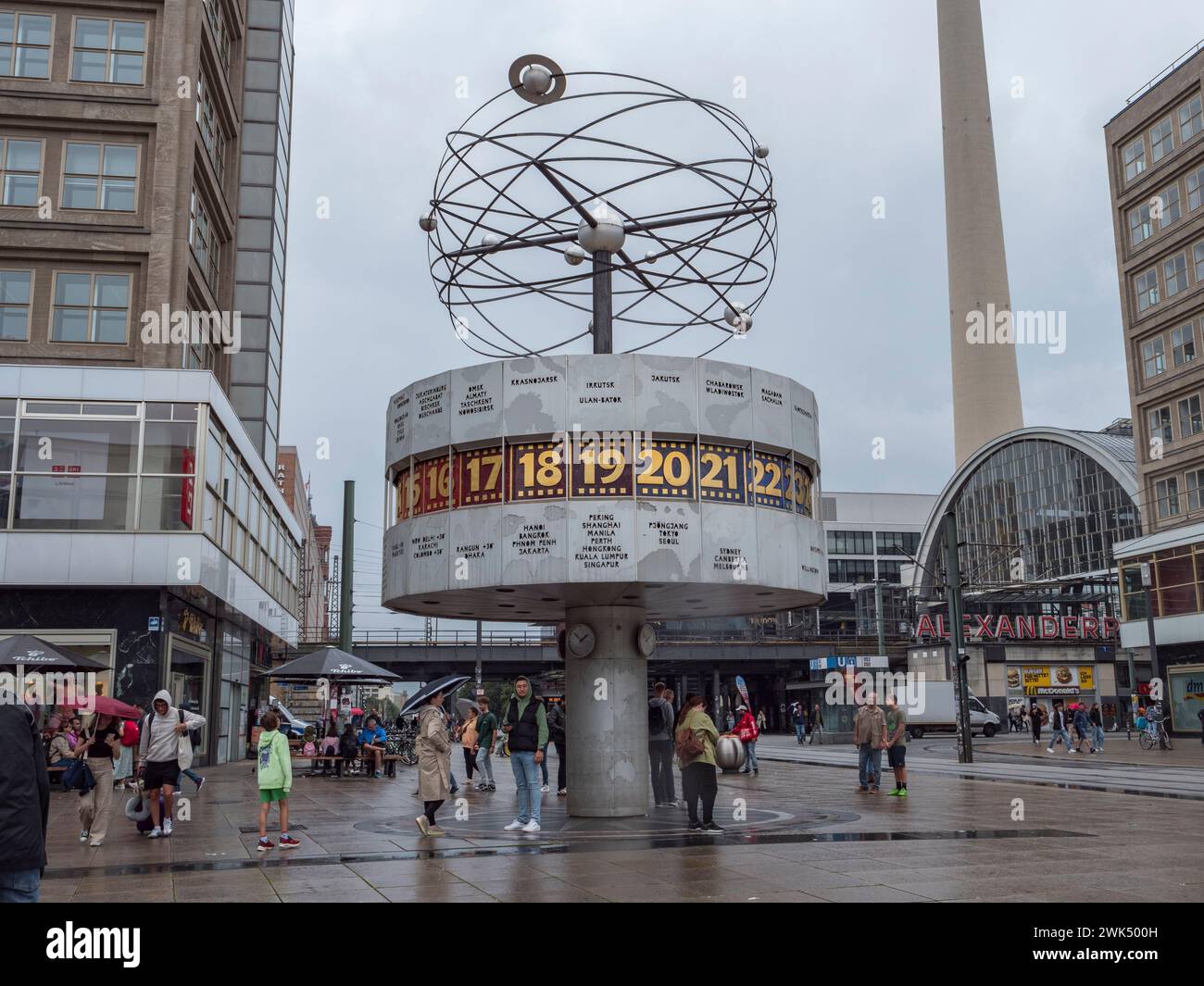 The Weltzeituhr Berlin (World Time Clock) or Urania World Clock in Alexanderplatz in Mitte ...