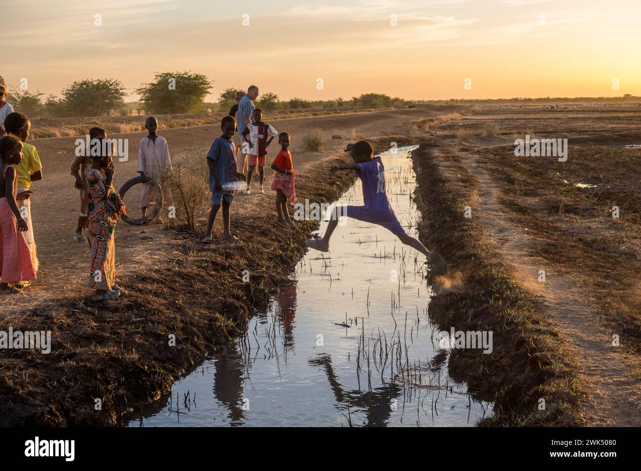 Africa, Senegal, near Podor. Village of Fenaye Dualo by The River ...