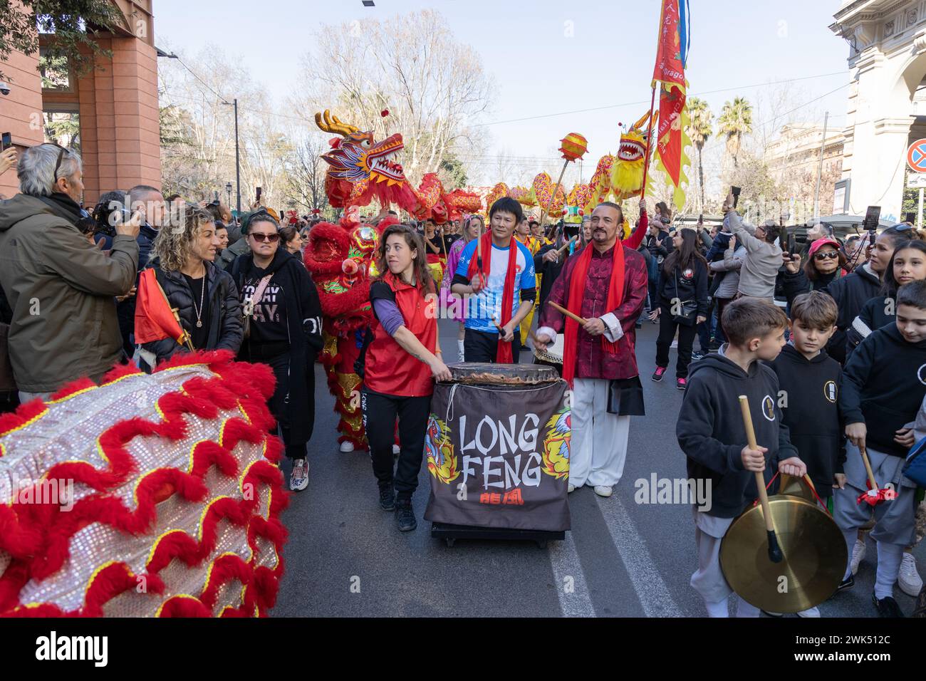 Rome, Italy. 18th Feb, 2024. Parade of dragons and lion dances in ...